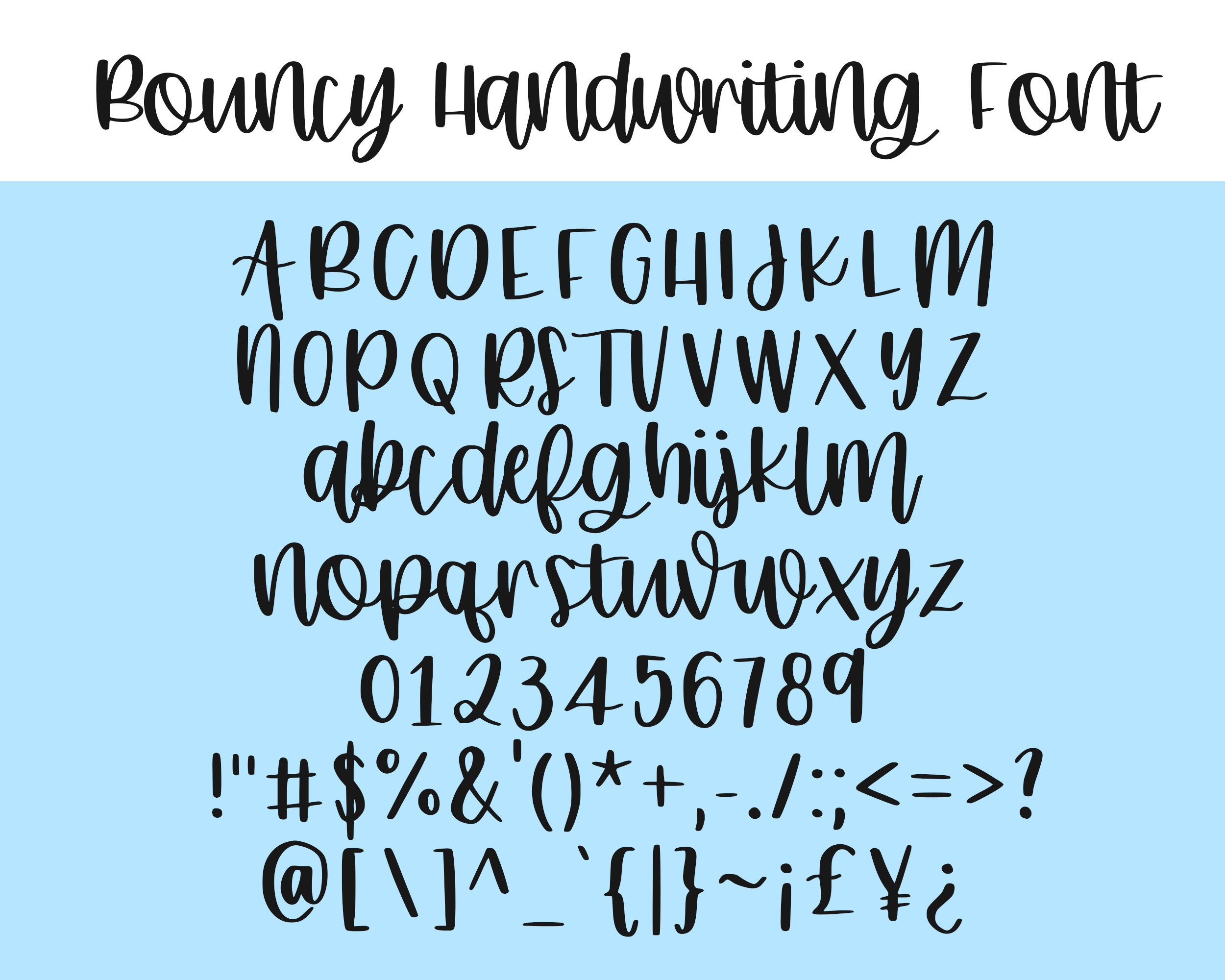 Bouncy Script Calligraphy Handwritten Font - Etsy