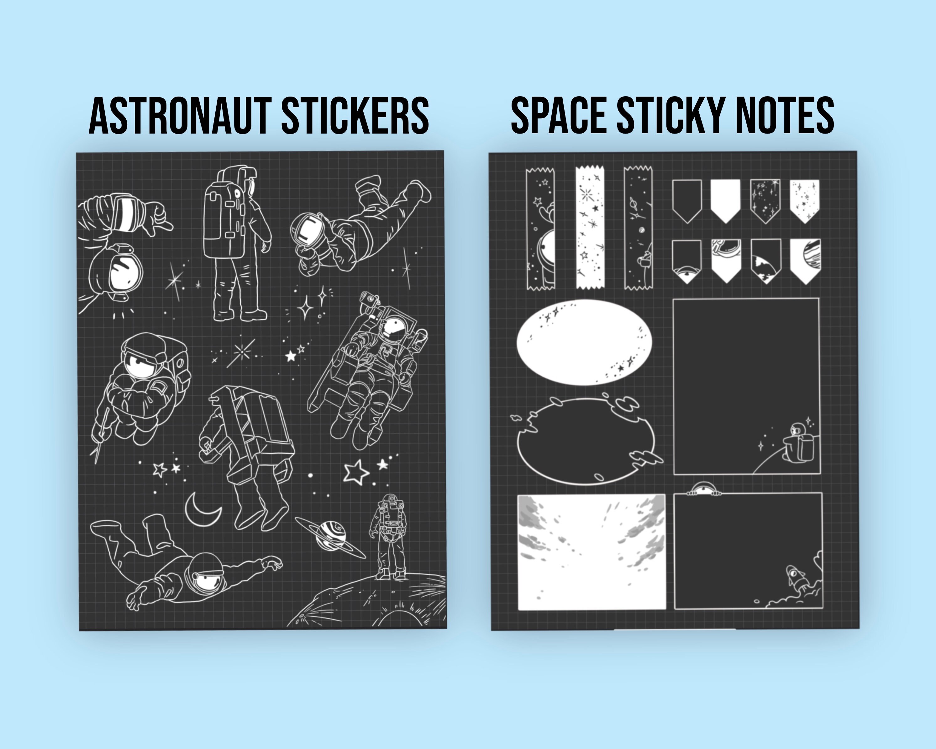 Astronaut & Space Digital Stickers Goodnotes PNG Files | Etsy