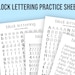 Block Lettering Handwriting Practice Sheets - Etsy