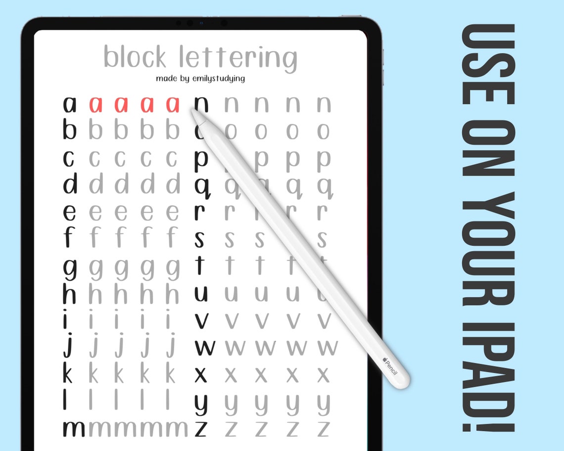 Block Lettering Handwriting Practice Sheets - Etsy Canada