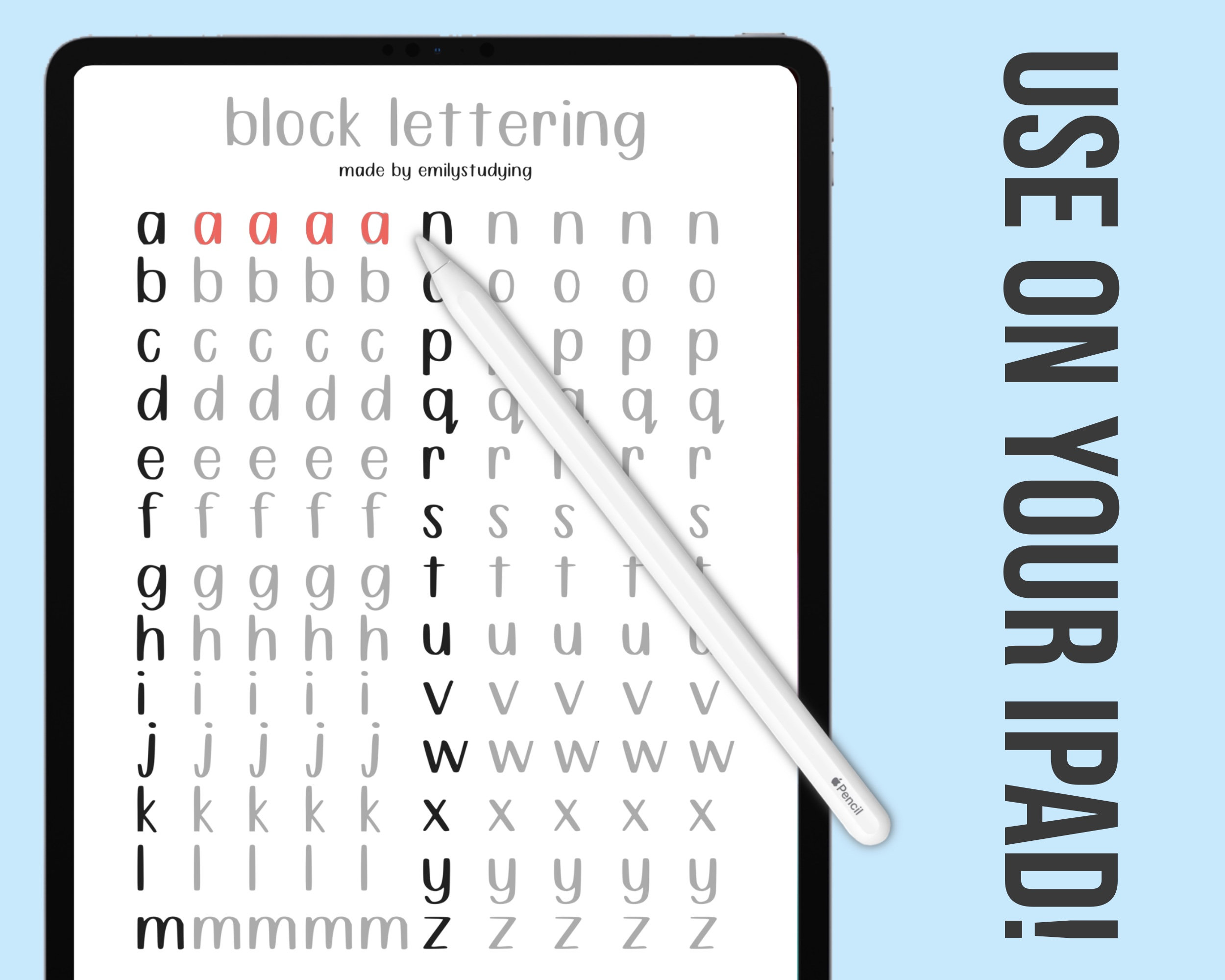 Block Lettering Handwriting Practice Sheets | Etsy