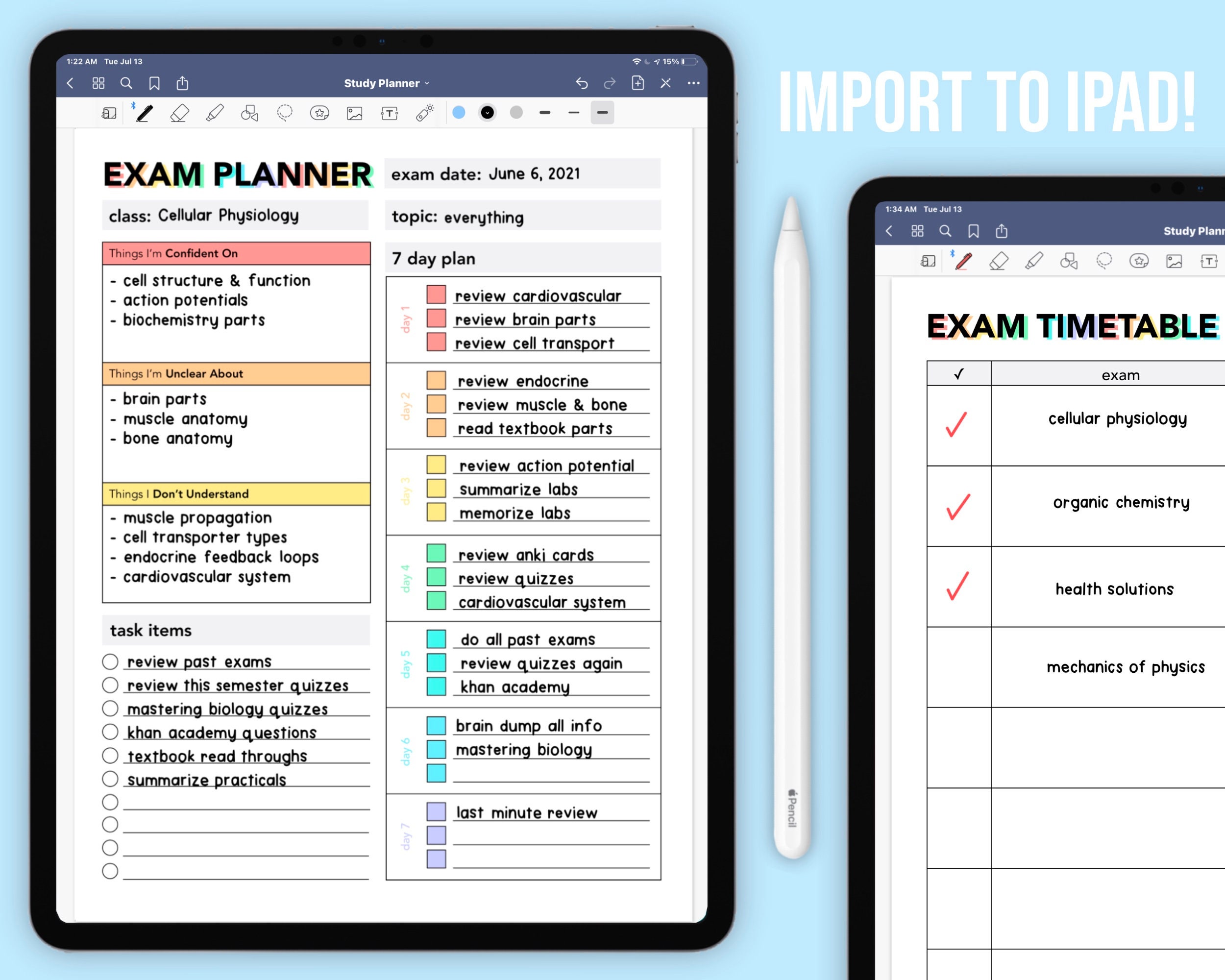Exam Prep Planners Exam Study Kit Organization Template - Etsy