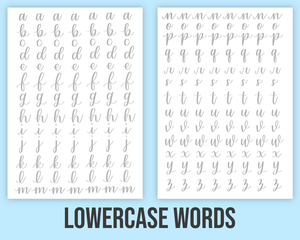 Modern Calligraphy Practice Sheet Template Printable & - Etsy Canada