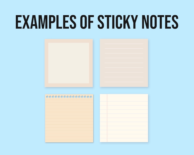 Aesthetic Beige Digital Sticky Notes - Etsy UK