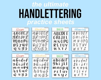 Handlettering Practice Worksheets Modern Calligraphy Sheets Hand ...