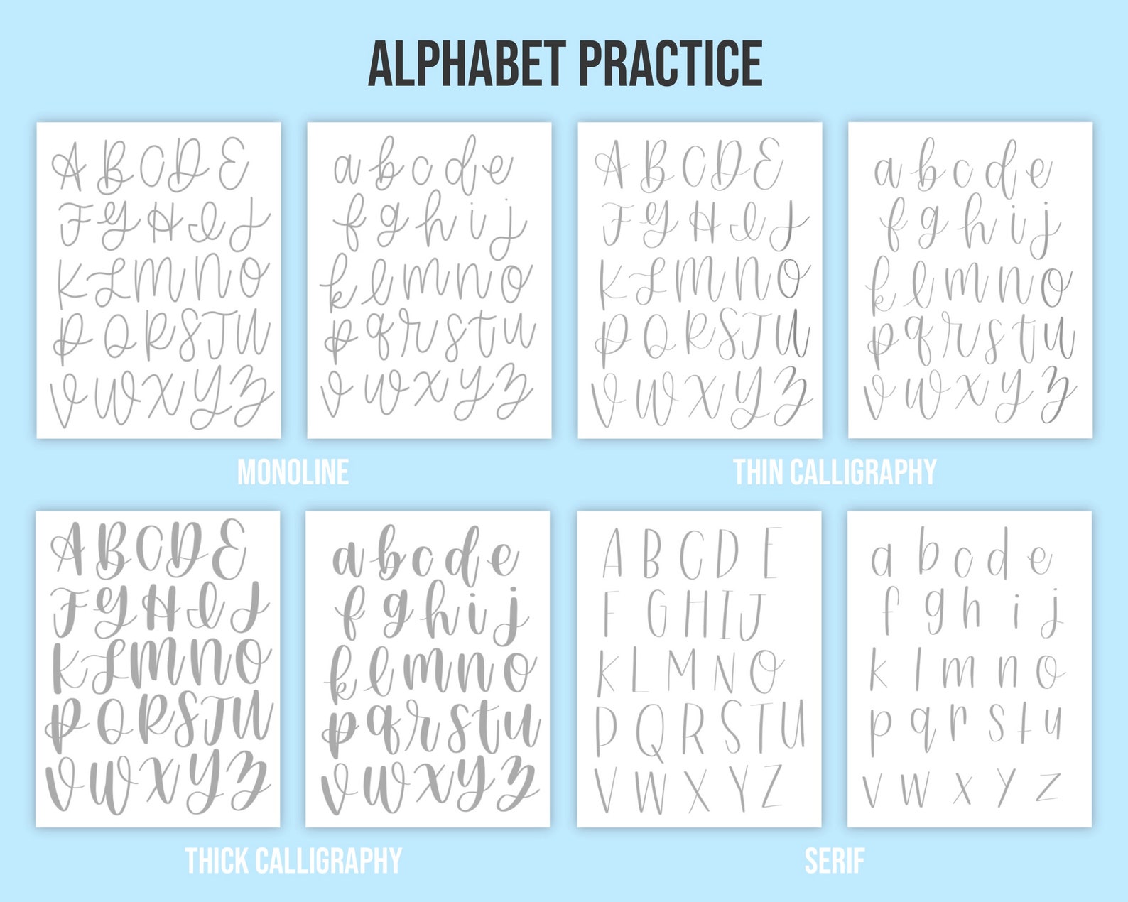 Handlettering Quotes Bundle Practice Templates Calligraphy - Etsy