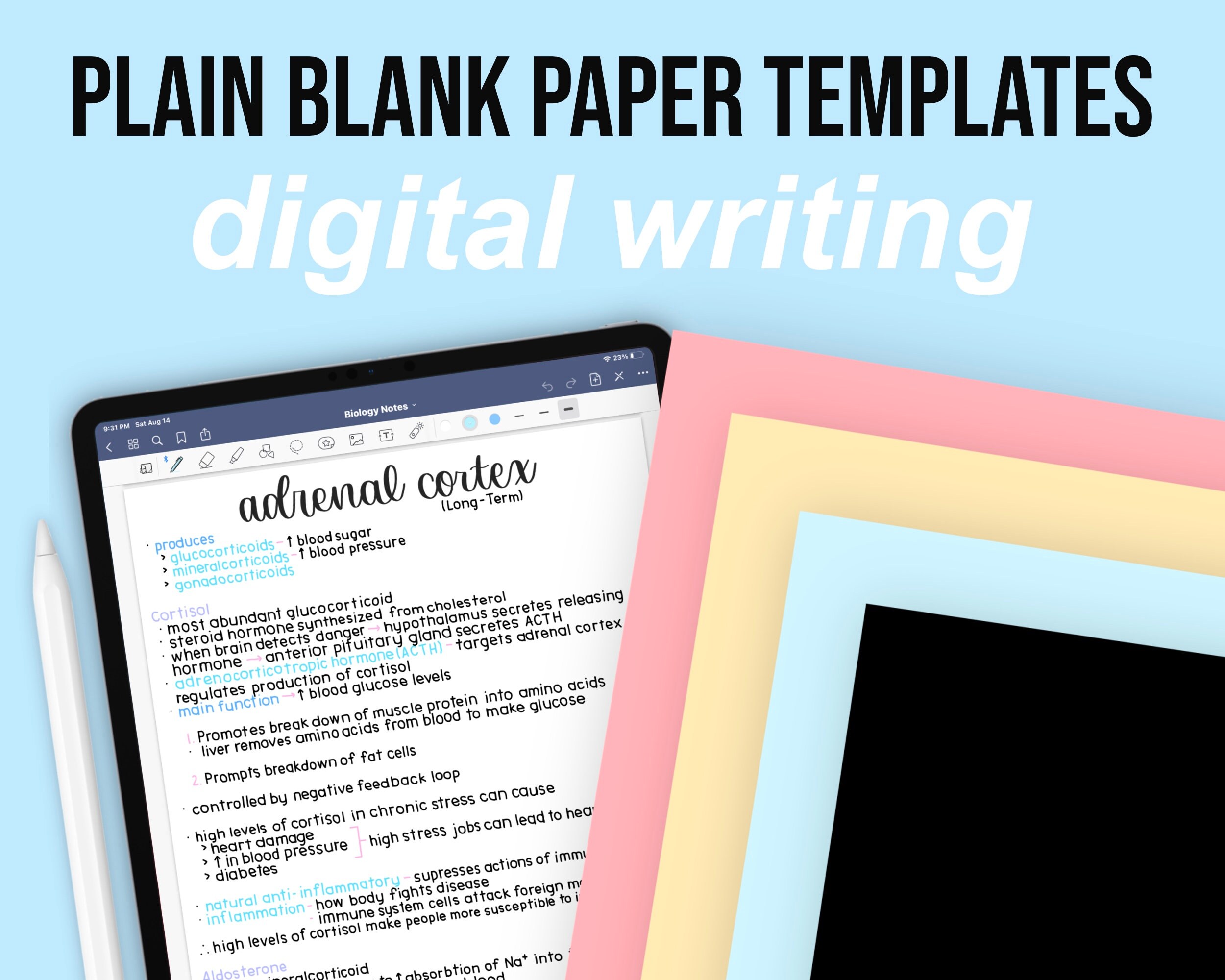 Blank Plain Digital Paper Template | iPad Notetaking | Digital Download ...