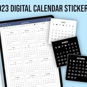 2023 Digital Calendar Stickers Goodnotes Digital Planning Elements ...