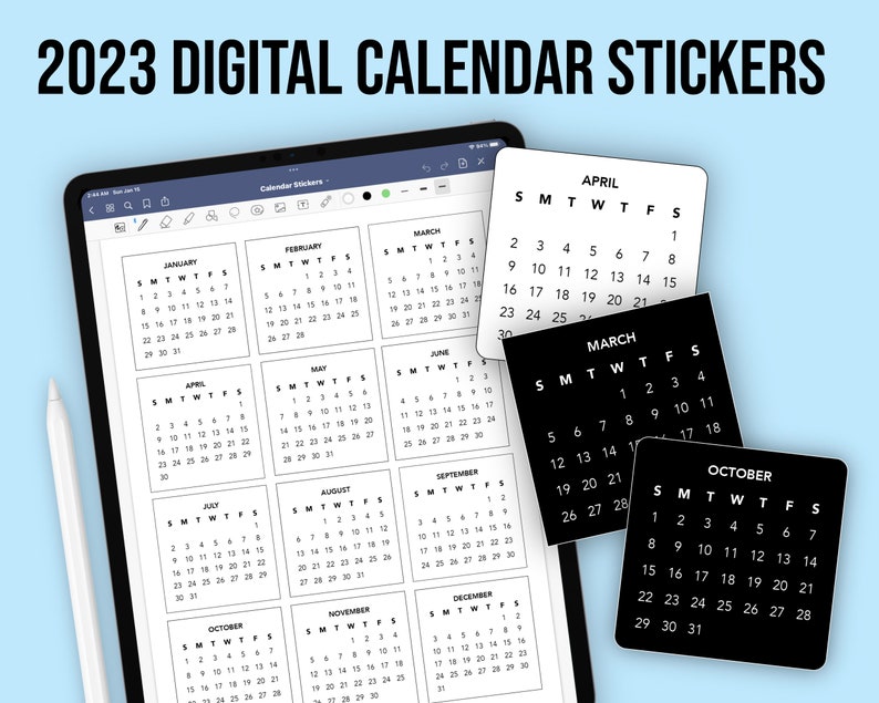 2023 Digital Calendar Stickers Goodnotes Digital Planning - Etsy