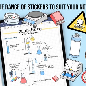 Chemistry & Science Digital Stickers | Hand-drawn iPad Goodnotes, PNG ...