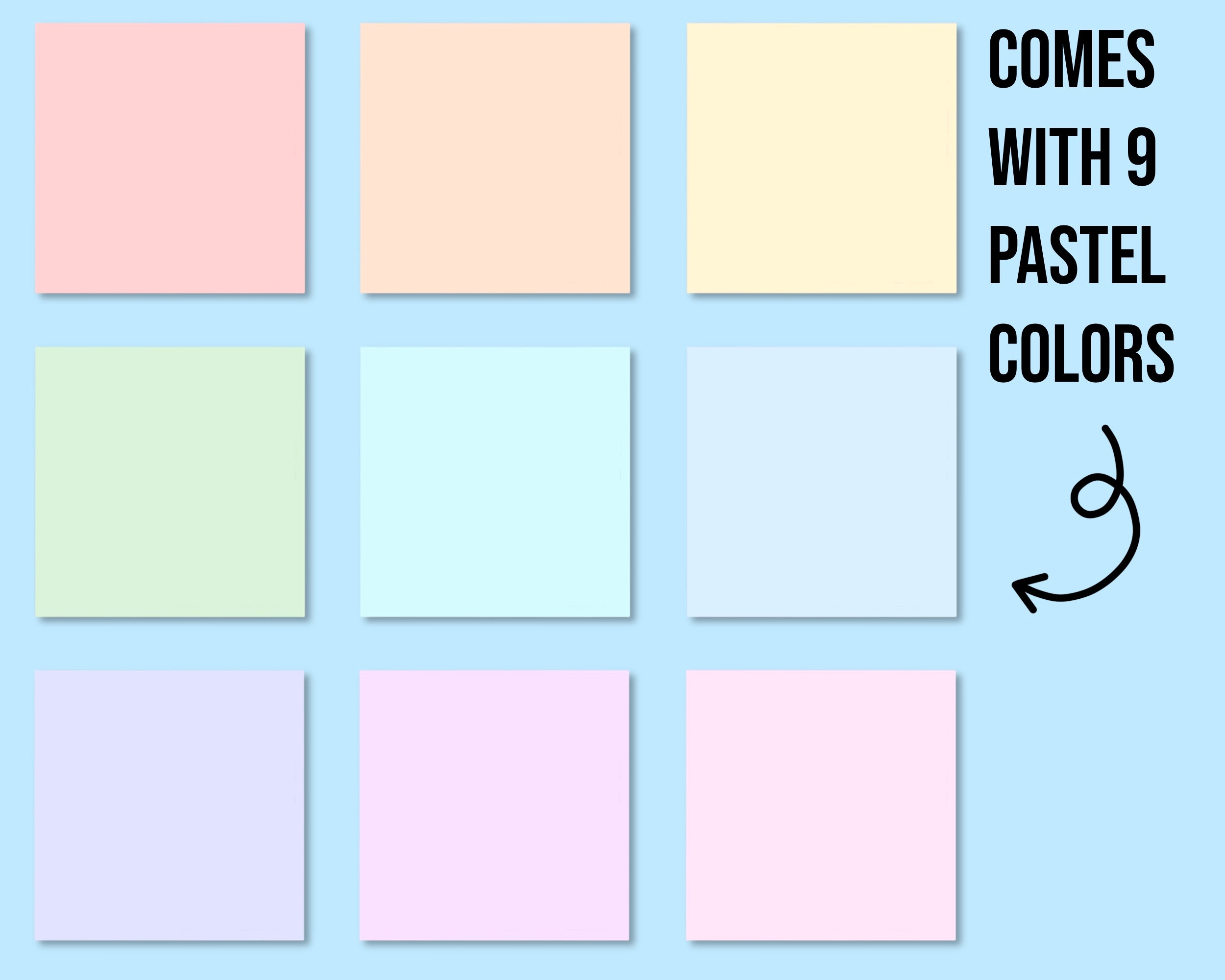 Pastel Colors Sticky Notes Digital Download - Etsy UK