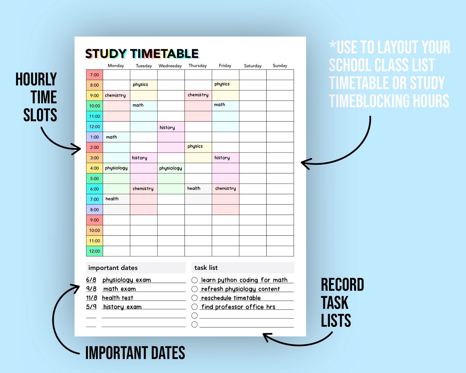 Weekly Planner Bundle Habit Tracker Timetable Deadline - Etsy