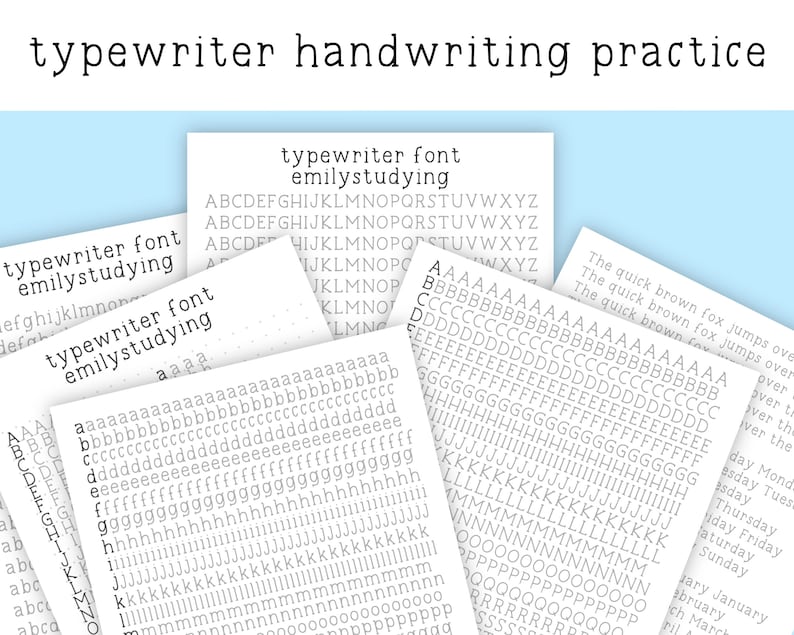 Typewriter Serif Style Handwriting Practice Sheets - Etsy Australia