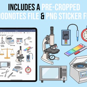 Chemistry & Science Digital Stickers | Hand-drawn iPad Goodnotes, PNG ...