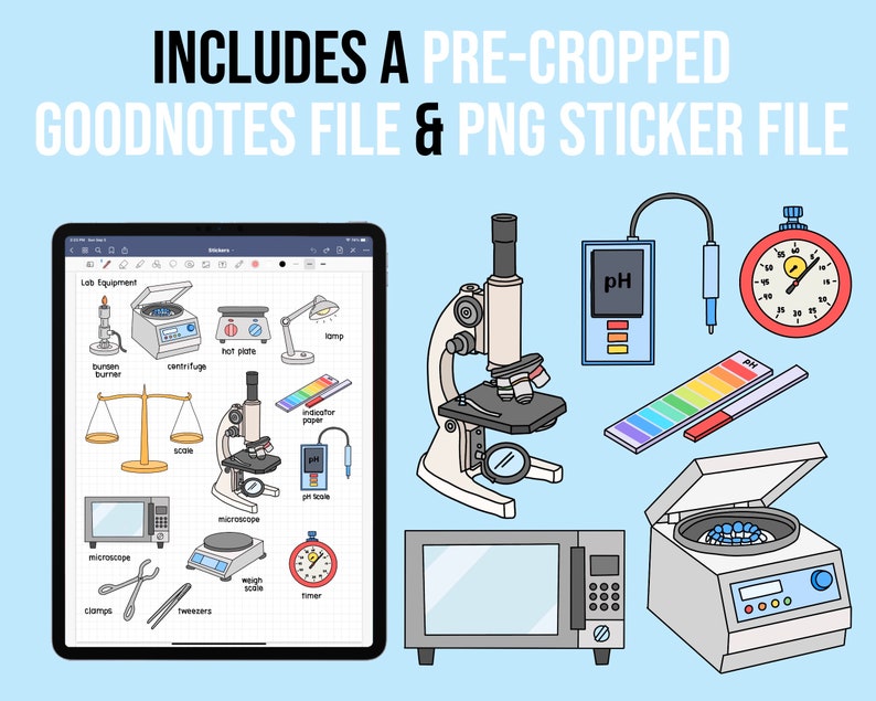 Chemistry & Science Digital Stickers Hand-drawn Ipad - Etsy