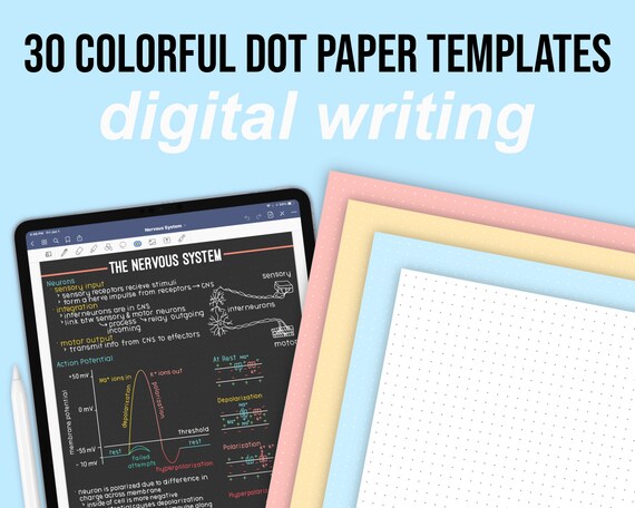 30 Colorful Dot Grid Paper Templates Digital Writing | Etsy