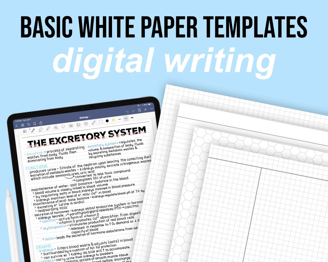 Basic Paper Templates | Grid, Line, Dot, Cornell, Legal, Hexgon - Etsy