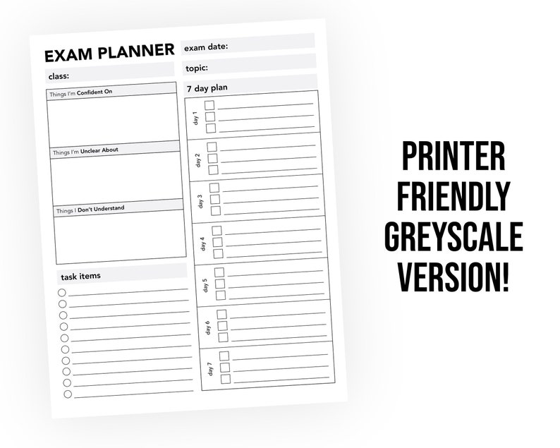 Exam Prep Planners | Exam Study Kit | Organization Template | PDF ...