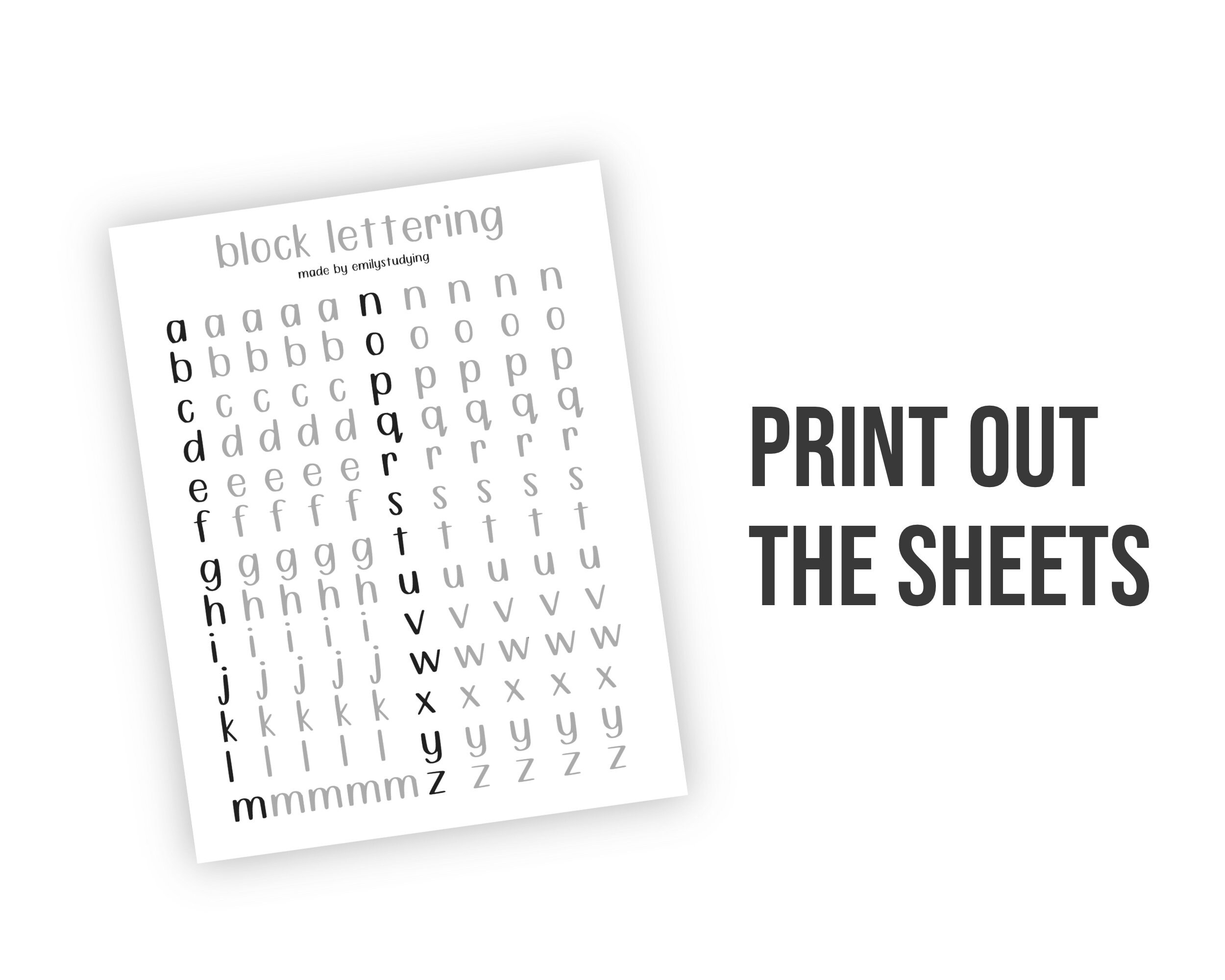 Block Lettering Handwriting Practice Sheets - Etsy Canada