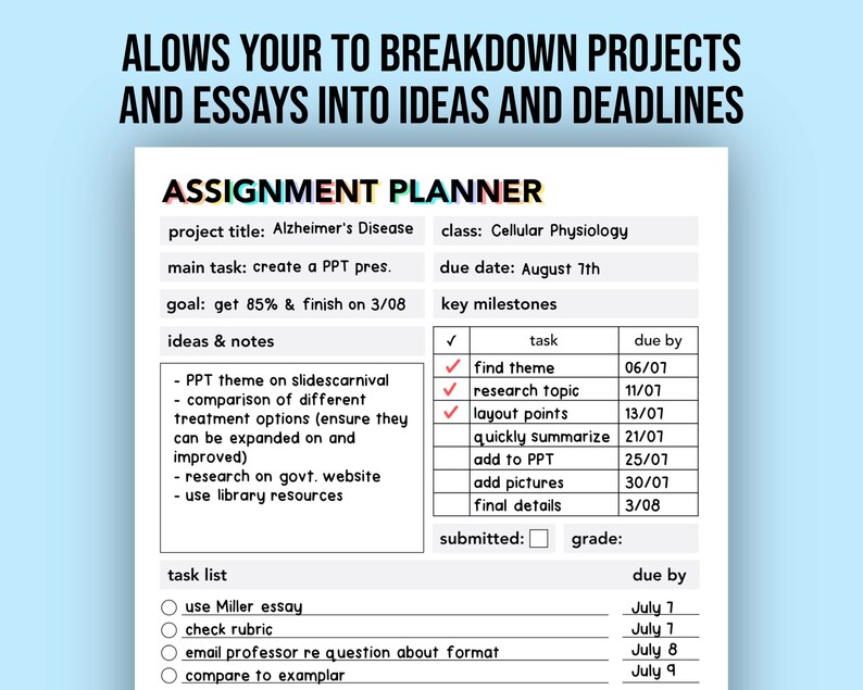 Essay Planner Template Printable for Students Essay Writing - Etsy
