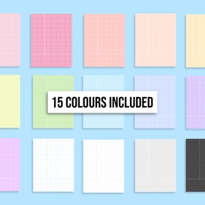 30 Colorful Cornell Notes Paper Templates | Grid & Lined | Digital ...