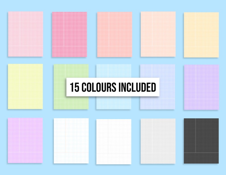 30 Colorful Cornell Notes Paper Templates Grid & Lined | Etsy