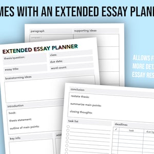Essay Planner Template Printable for Students | Essay Writing Revision ...
