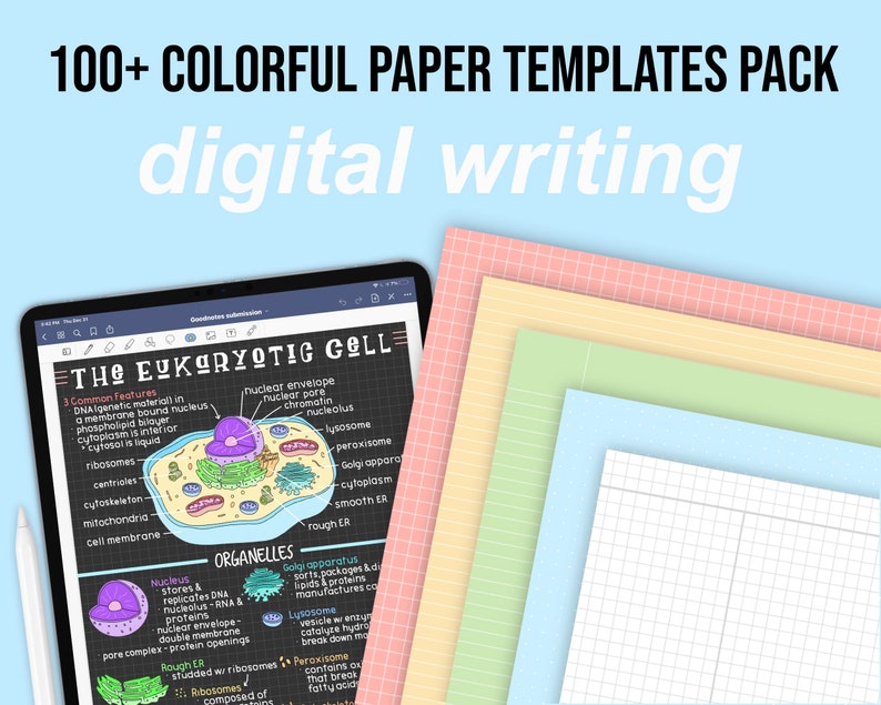 100 Colorful Paper Templates Bundle Digital Writing Grid - Etsy