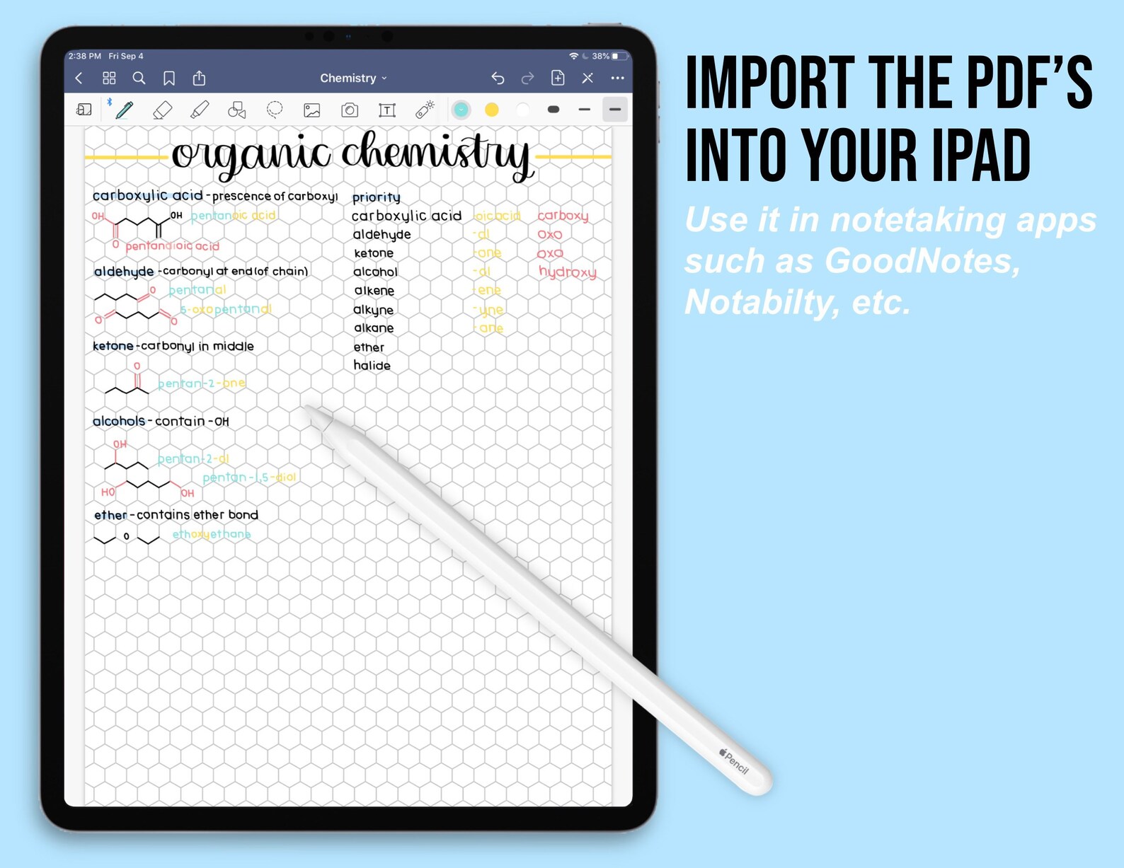 Organic Chemistry Hexagon Paper Letter & A4 | Etsy