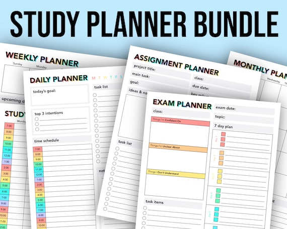 The ULTIMATE Study Planner Bundle for Students Schedule | Etsy Canada