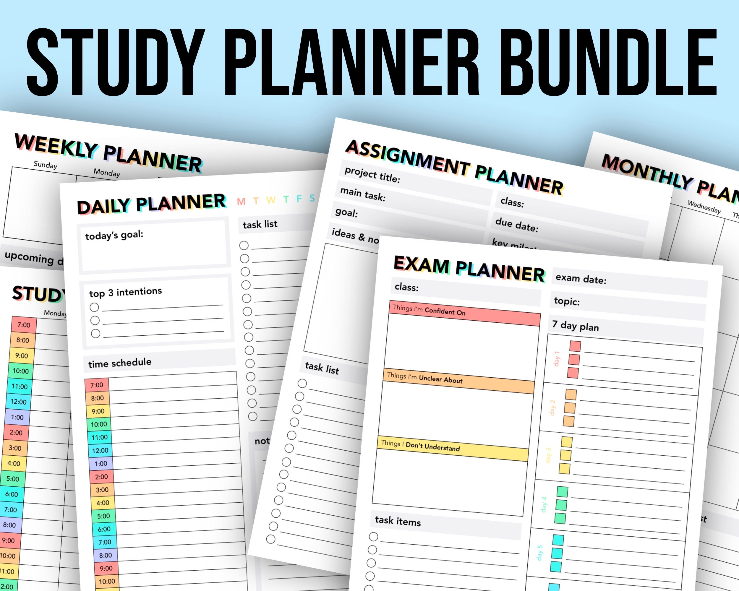 The ULTIMATE Study Planner Bundle for Students Schedule - Etsy Canada