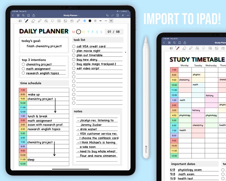 The ULTIMATE Study Planner Bundle for Students Schedule | Etsy Canada