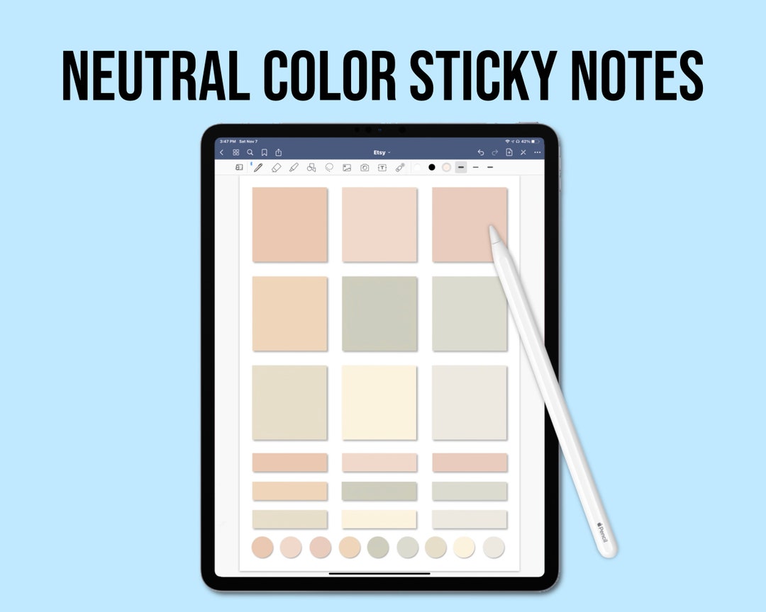 Neutral Colors Sticky Notes | Digital Download - Etsy