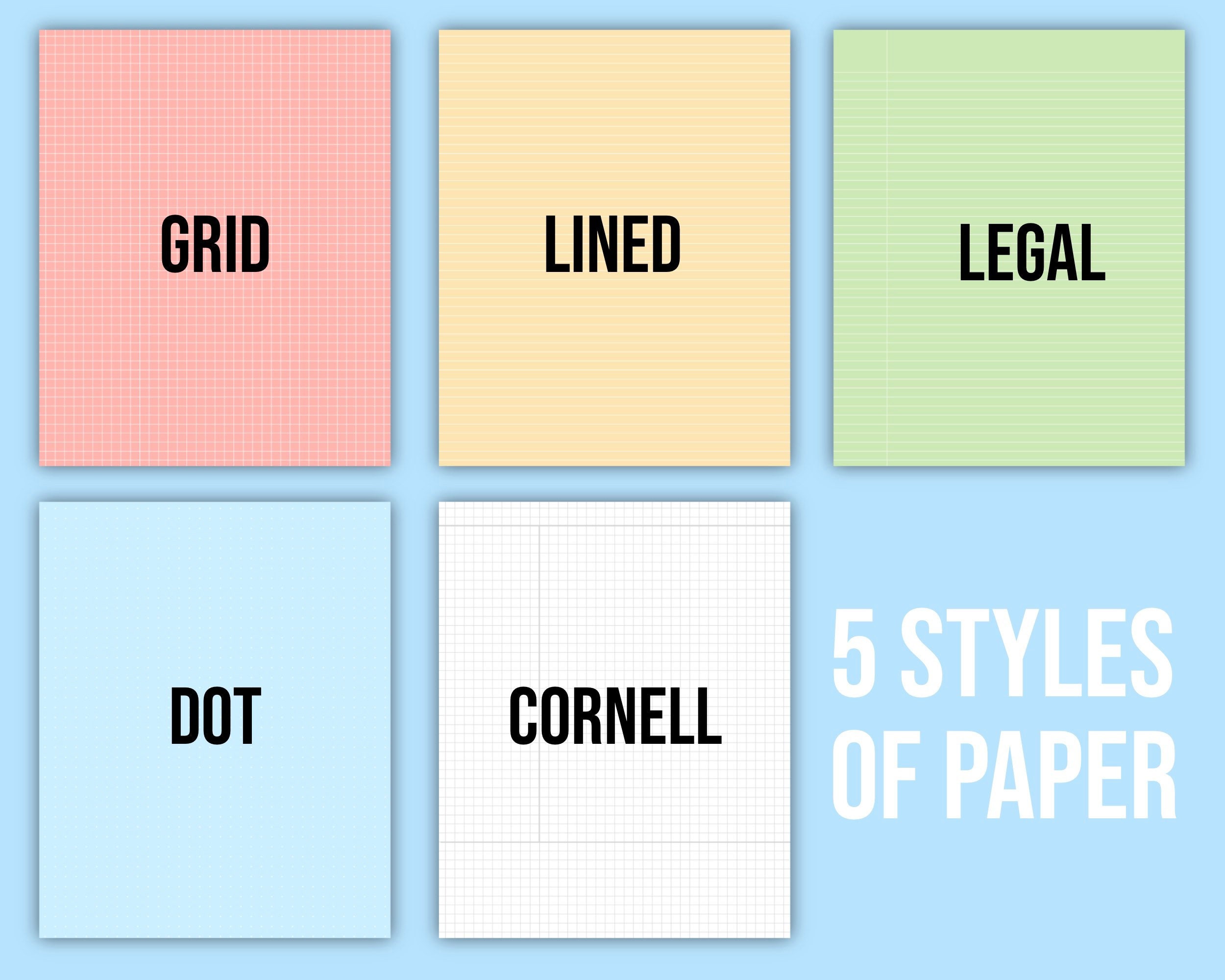 100 Colorful Paper Templates Bundle Digital Writing Grid - Etsy