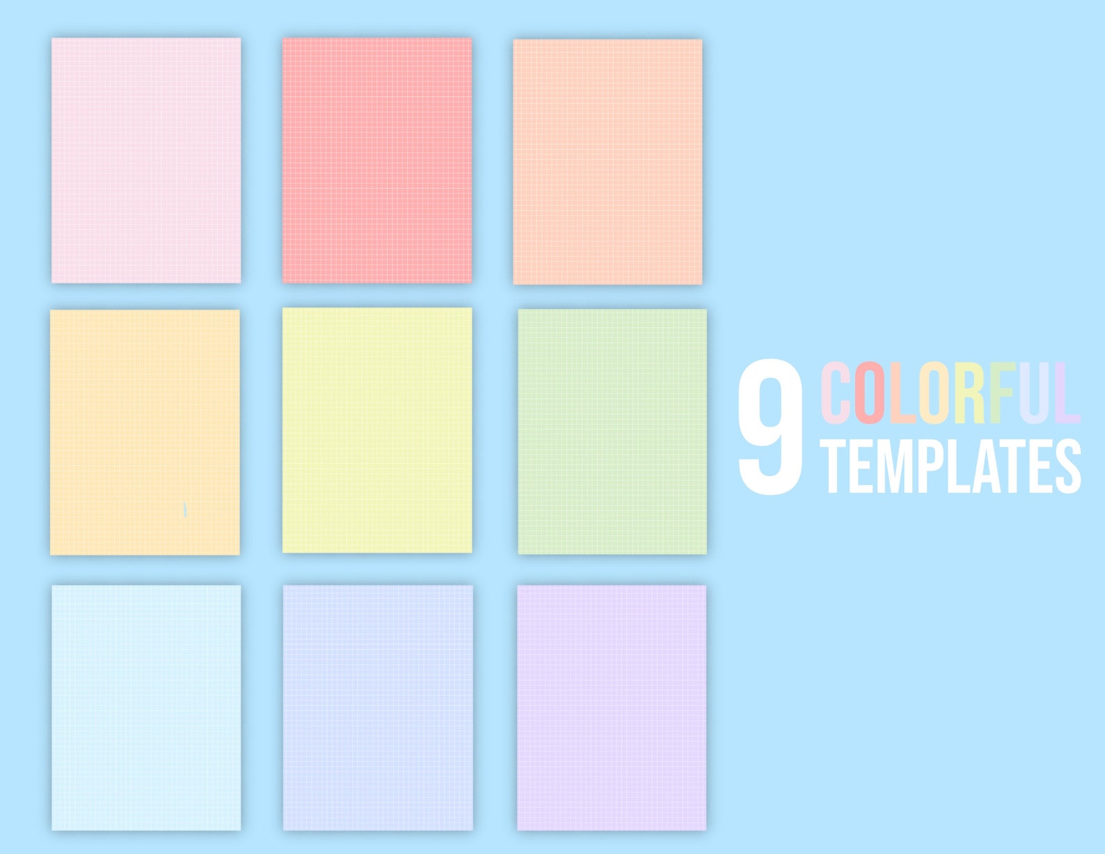 25 Colorful Graph Paper Templates | Digital Writing - Etsy Canada