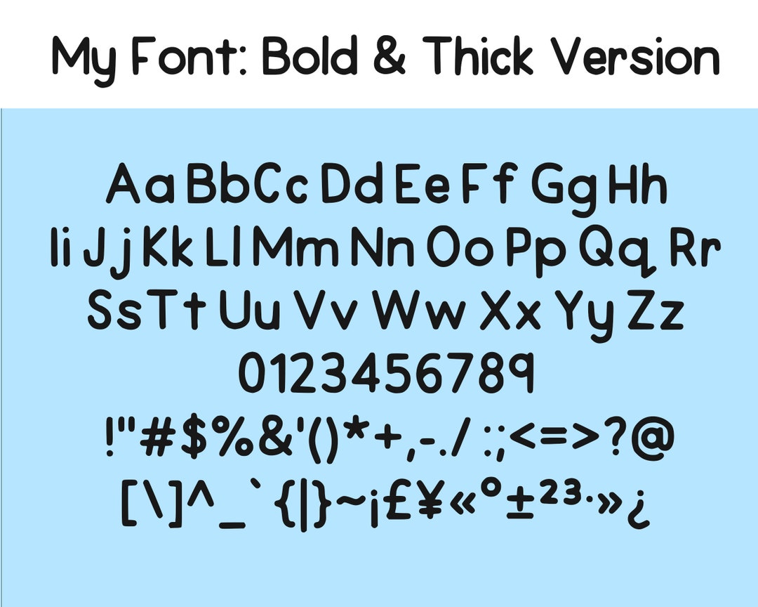 My Bold & Thick Handwriting Font - Etsy