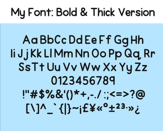 My Bold & Thick Handwriting Font - Etsy