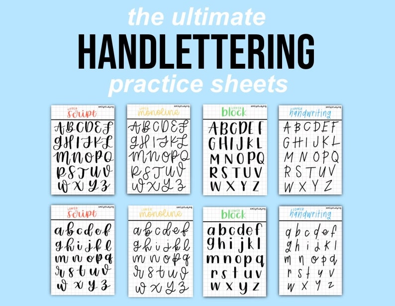 Handwriting Cursive Calligraphy Practice Templates Bundle - Etsy