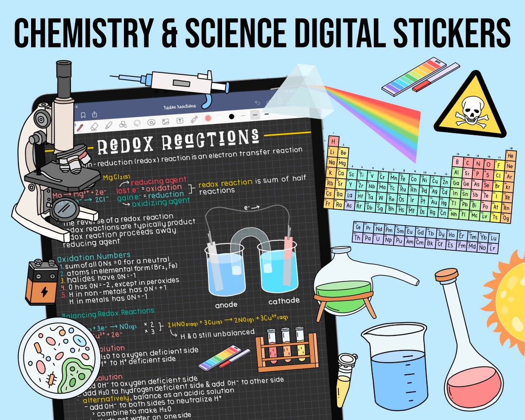 Chemistry & Science Digital Stickers | Hand-drawn iPad Goodnotes, PNG ...