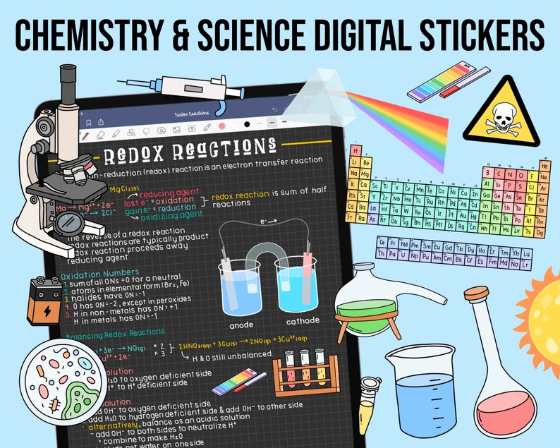 Chemistry & Science Digital Stickers Hand-drawn Ipad - Etsy