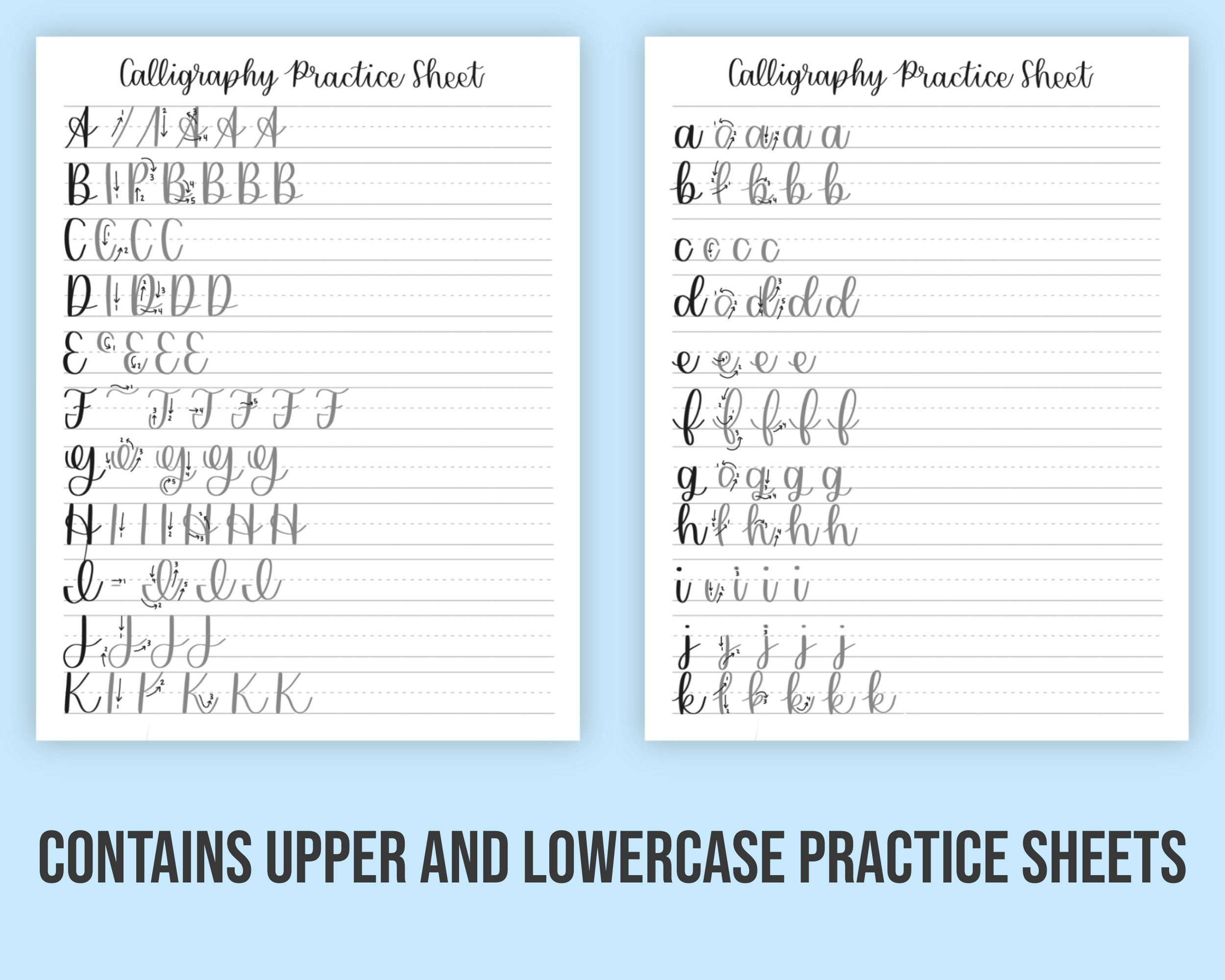 Basics of Calligraphy Practice Sheet Templates Calligraphy - Etsy Canada