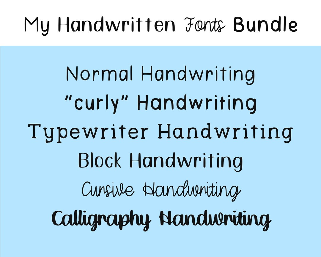 The Ultimate Handwritten Fonts Bundle | 6 Handwriting Font Styles - Etsy