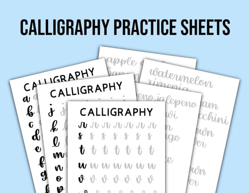 Handwriting Cursive Calligraphy Practice Templates Bundle - Etsy