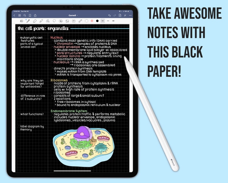 Black Paper Templates Ipad Notetaking Goodnotes & - Etsy
