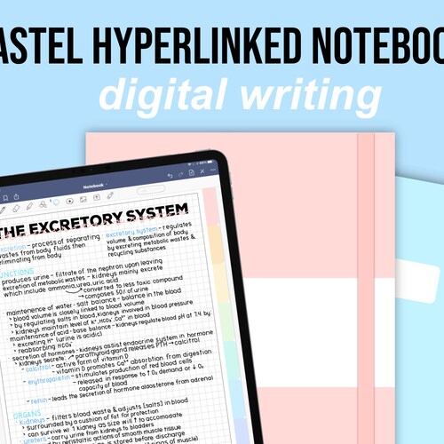 12 Tab Digital Notebook Hyperlinked PDF Lined Grid Dotted - Etsy