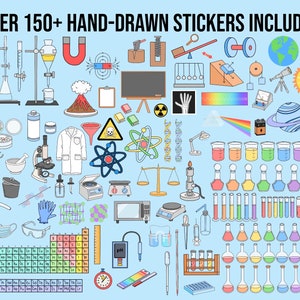 Chemistry & Science Digital Stickers | Hand-drawn iPad Goodnotes, PNG ...