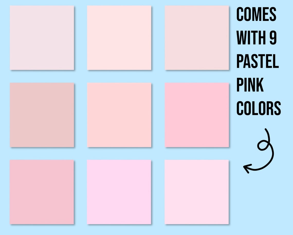 Pastel Pink Colors Sticky Notes Digital Download | Etsy