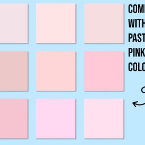 Pastel Pink Colors Sticky Notes Digital Download - Etsy