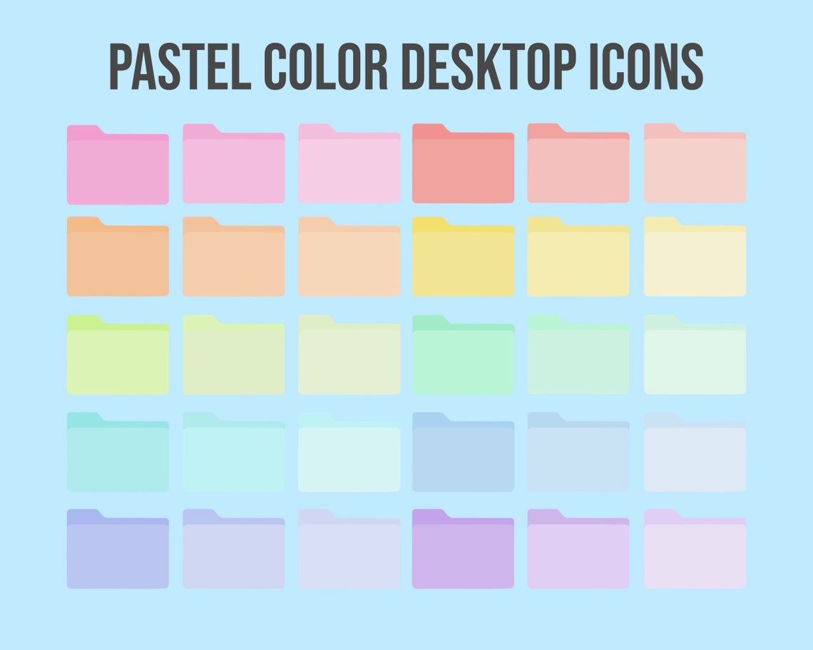 Pastel Desktop Folder Icons Macbook & Windows Files | Etsy