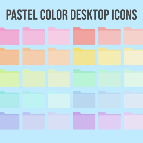 Desktop Folder Icons Pastel Desktop Icons Macbook Folder - Etsy
